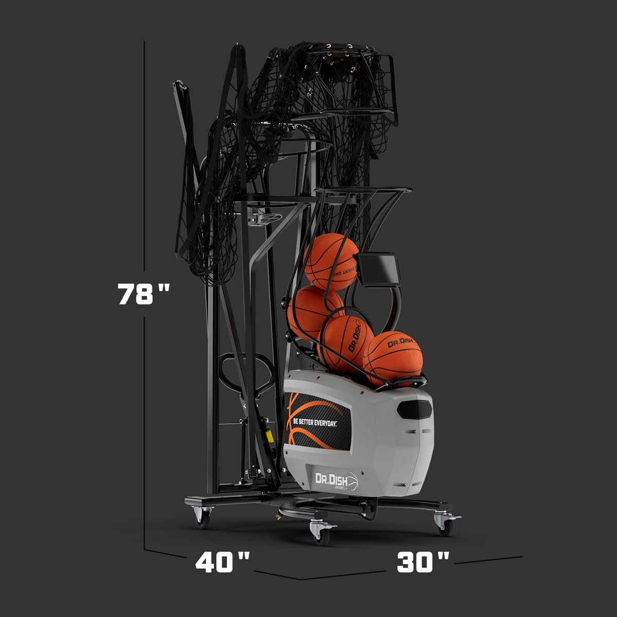 Dr. Dish Rebel+ Basketball Shooting Machine | Dr. Dish Basketball